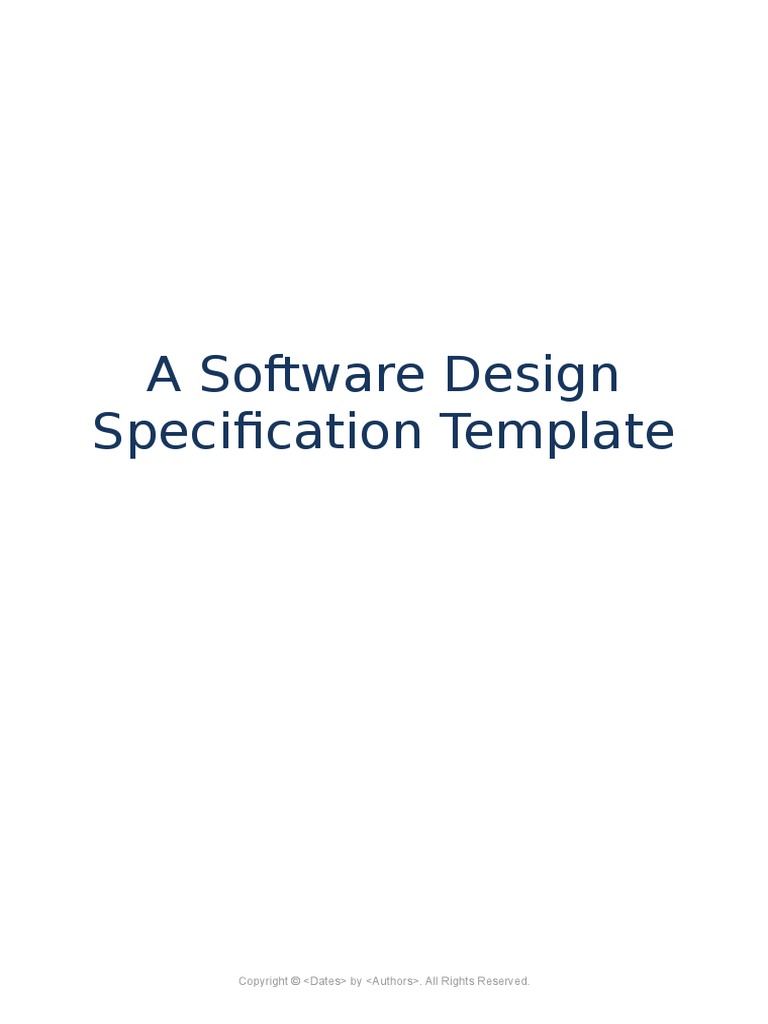 A Software Design Specification Template | PDF | Component Based ...