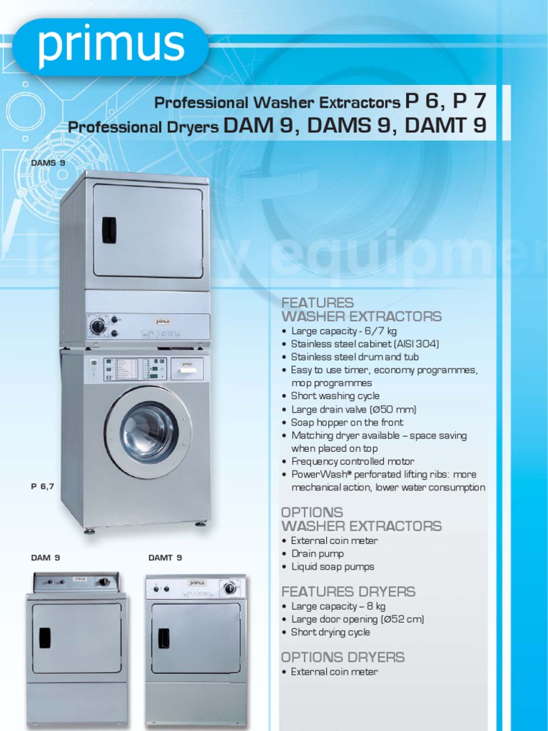 Techspec P 6 7 DAM 9 en | PDF | Washing Machine | Clothes Dryer