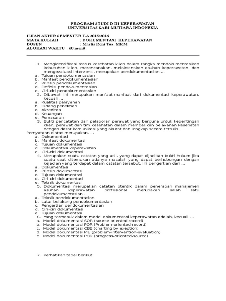 Soal - Dokep 1 | PDF | Komputer