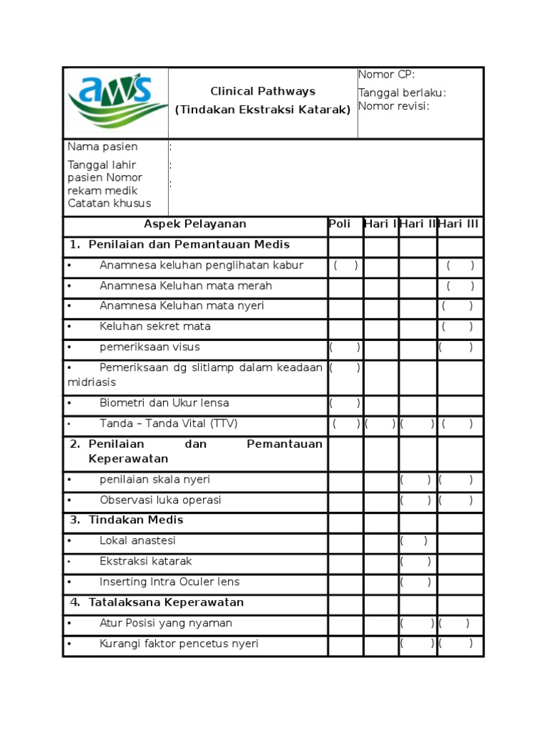 Clinical Pathways Katarak | PDF