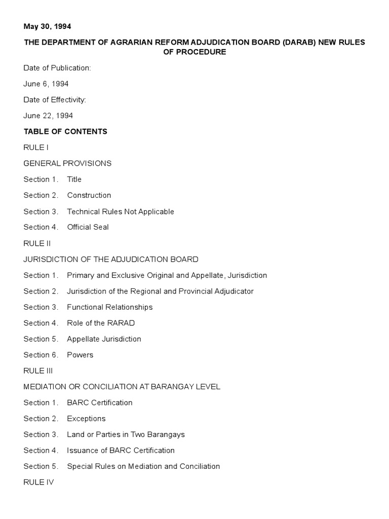 1994 DARAB Rules of Procedure | PDF | Contempt Of Court | Lawsuit