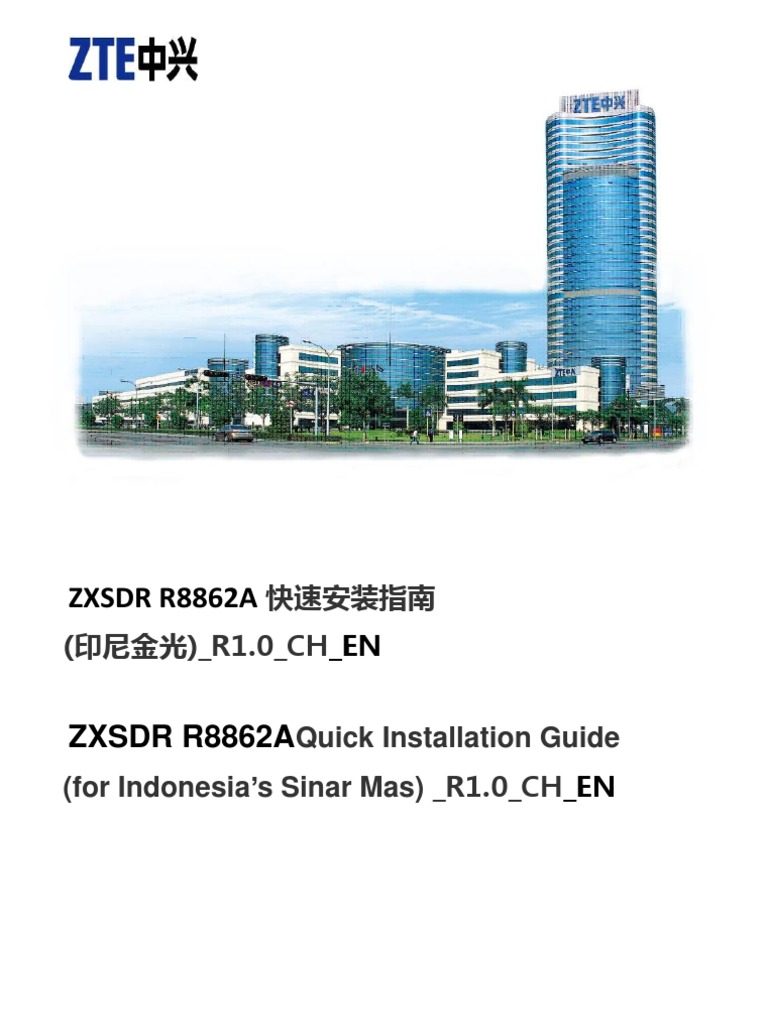 ZXSDR R8862A Installation Guide | PDF | Screw | Cable