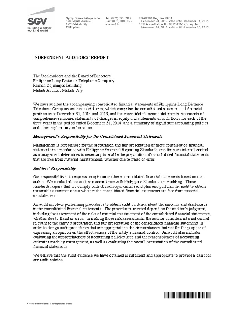 PLDT | Financial Audit | American Depositary Receipt