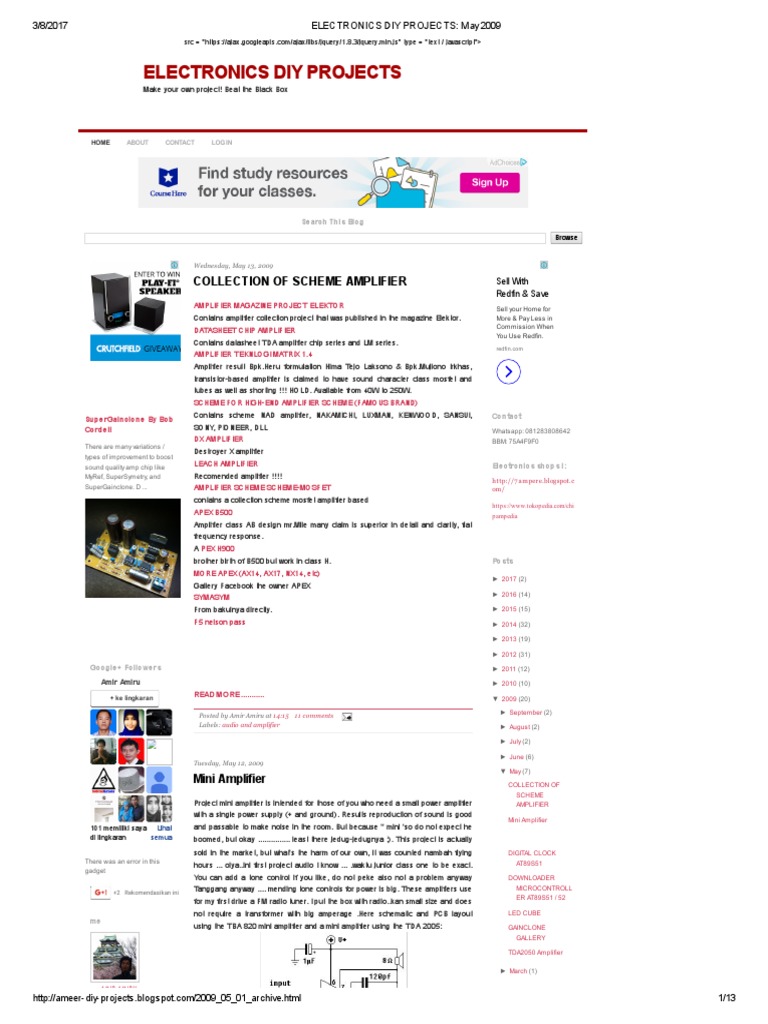 Electronics Diy Projects - May 2009 | PDF | Printed Circuit Board ...