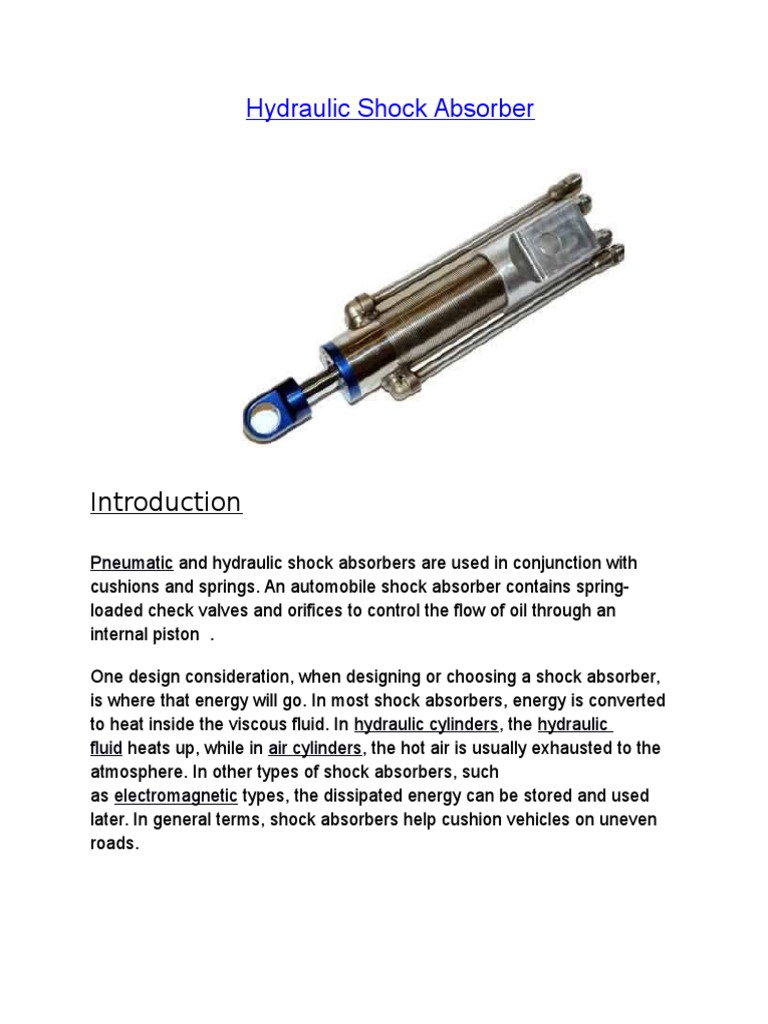Hydraulic Shock Absorber Overview | PDF | Applied And Interdisciplinary ...