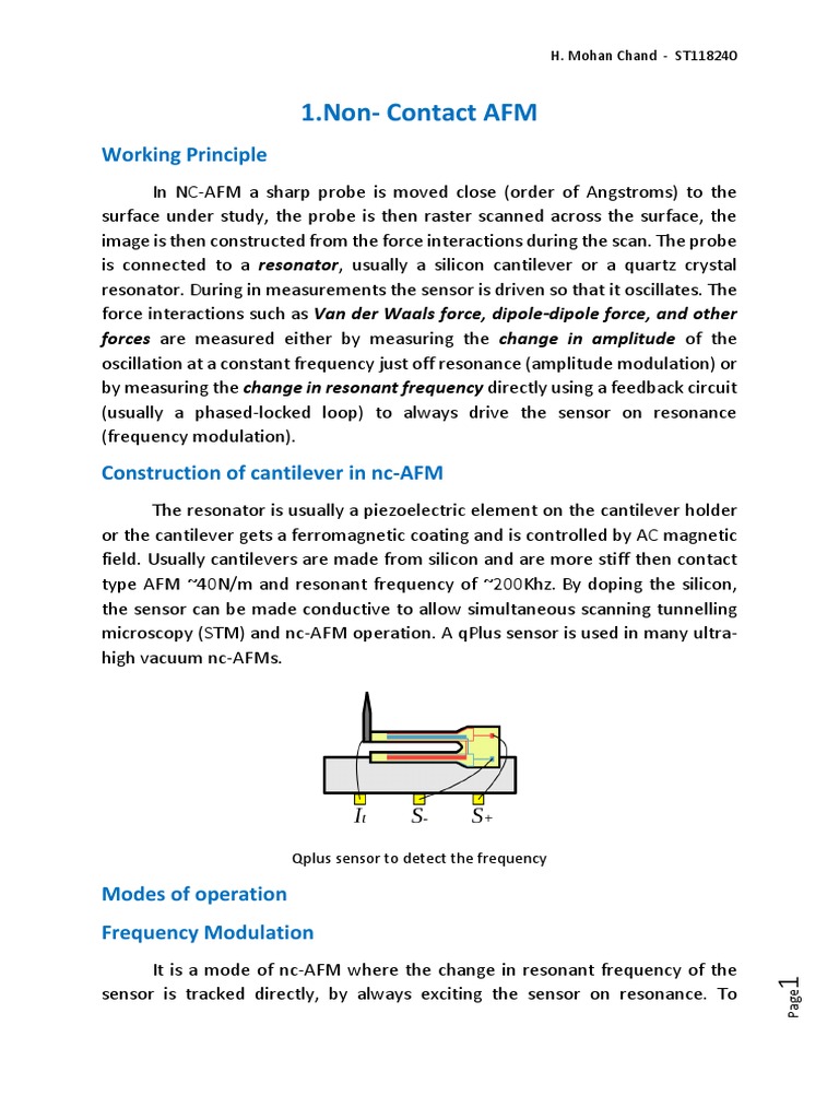 Non Contact AFM | PDF | Applied And Interdisciplinary Physics | Microscopy
