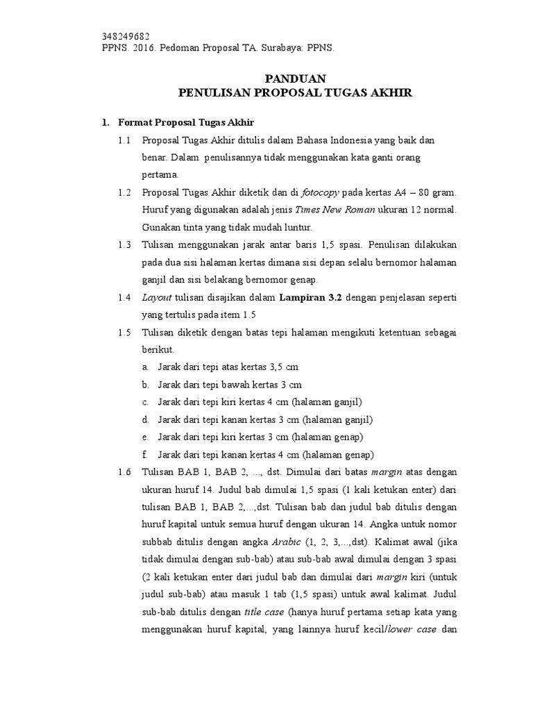 3a. Format Penulisan Proposal TA - D4 - 09022016 | PDF