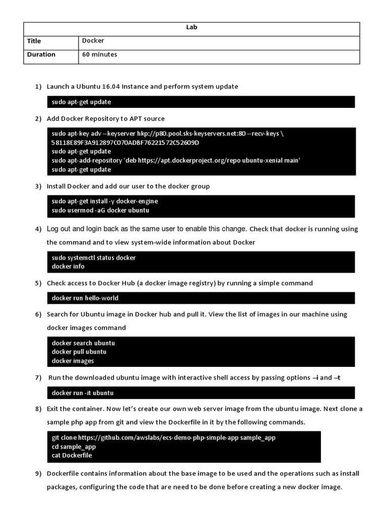 Docker | PDF | Ubuntu (Operating System) | Advanced Packaging Tool