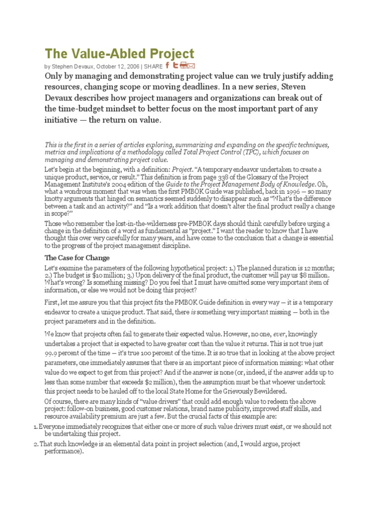 Value Abled Project | PDF | Project Management | Business