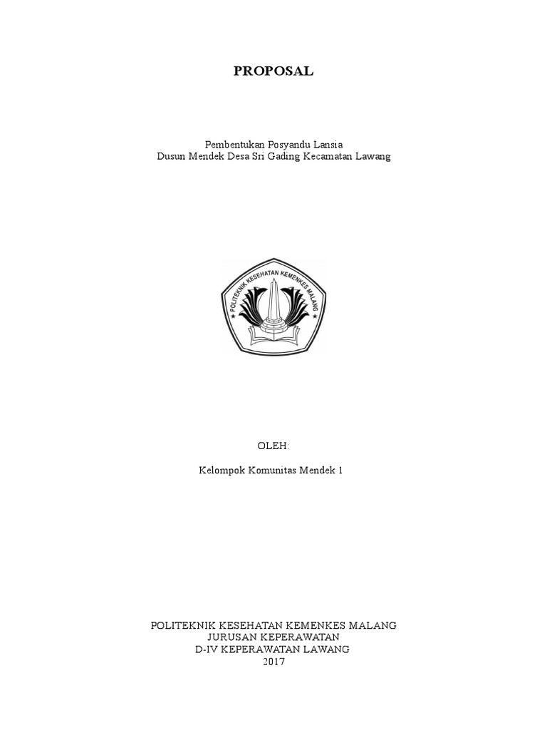 Proposal Posyandu Lansia | PDF | Pengembangan Diri