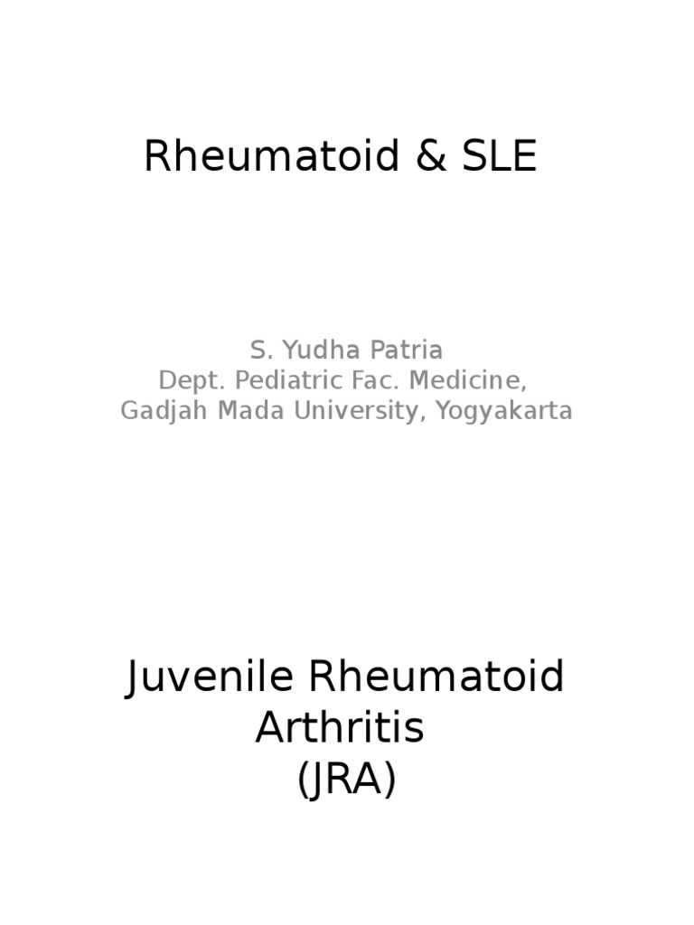 Rheumatoid & SLE-dr - Yudha | PDF | Systemic Lupus Erythematosus ...