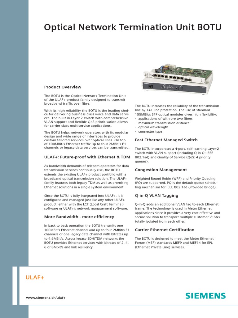 BOTU Optical Transmission PDF | PDF | Quality Of Service | Ethernet