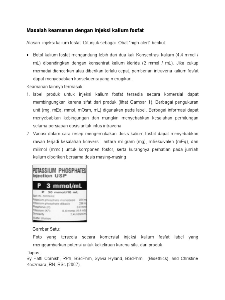 Masalah Keamanan Dengan Injeksi Kalium Fosfat | PDF