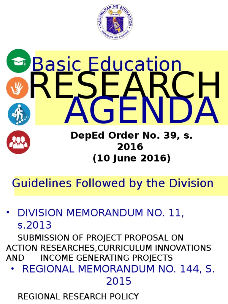 DepEd Basic Education Research Agenda | PDF | Governance | Teachers