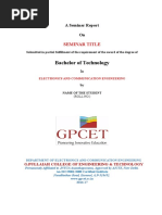Seminar Report Format Guidelines | PDF | Table Of Contents | Letter Case