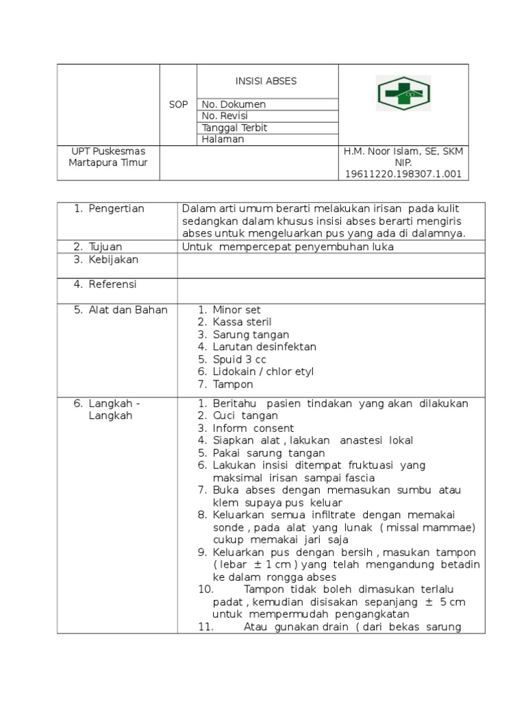 SOP Insisi Abses | PDF