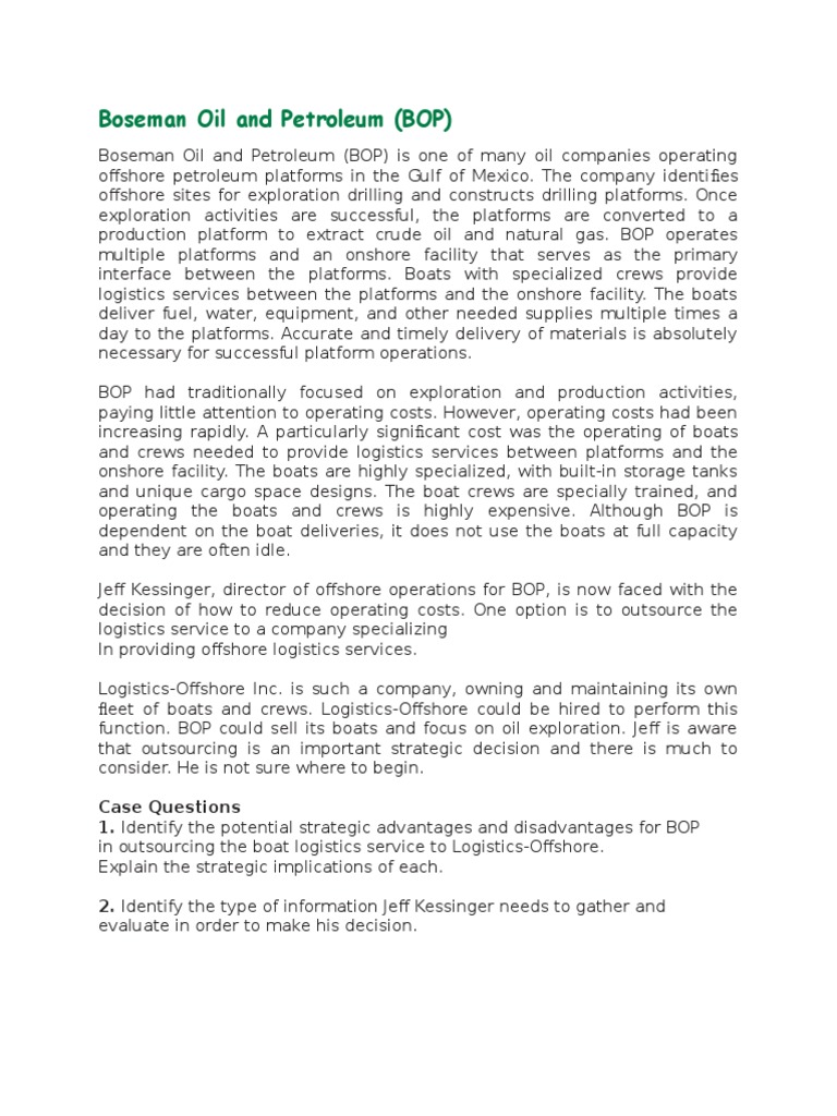 Case Boseman Oil | PDF