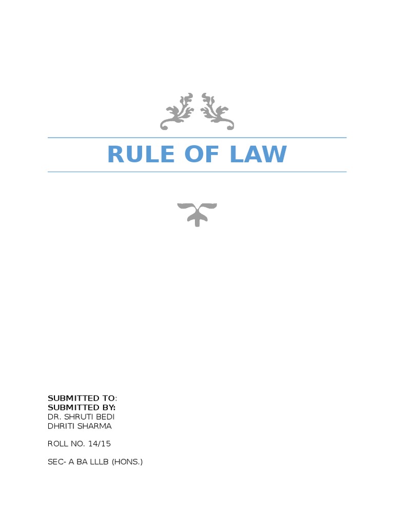 Rule of Law | Download Free PDF | Rule Of Law | Constitution