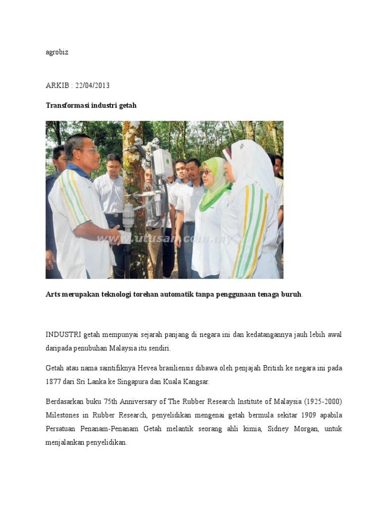 Inovasi Teknologi Getah Malaysia | PDF