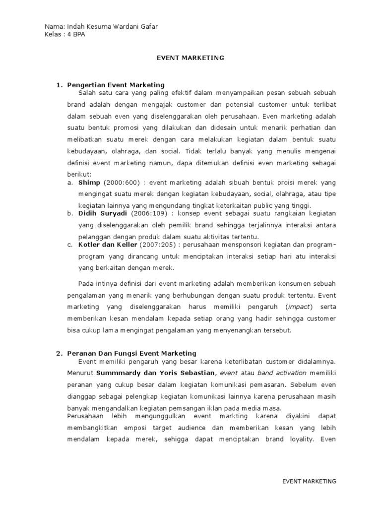 Panduan Lengkap Event Marketing | PDF | Bisnis | Pengelolaan Keuangan ...