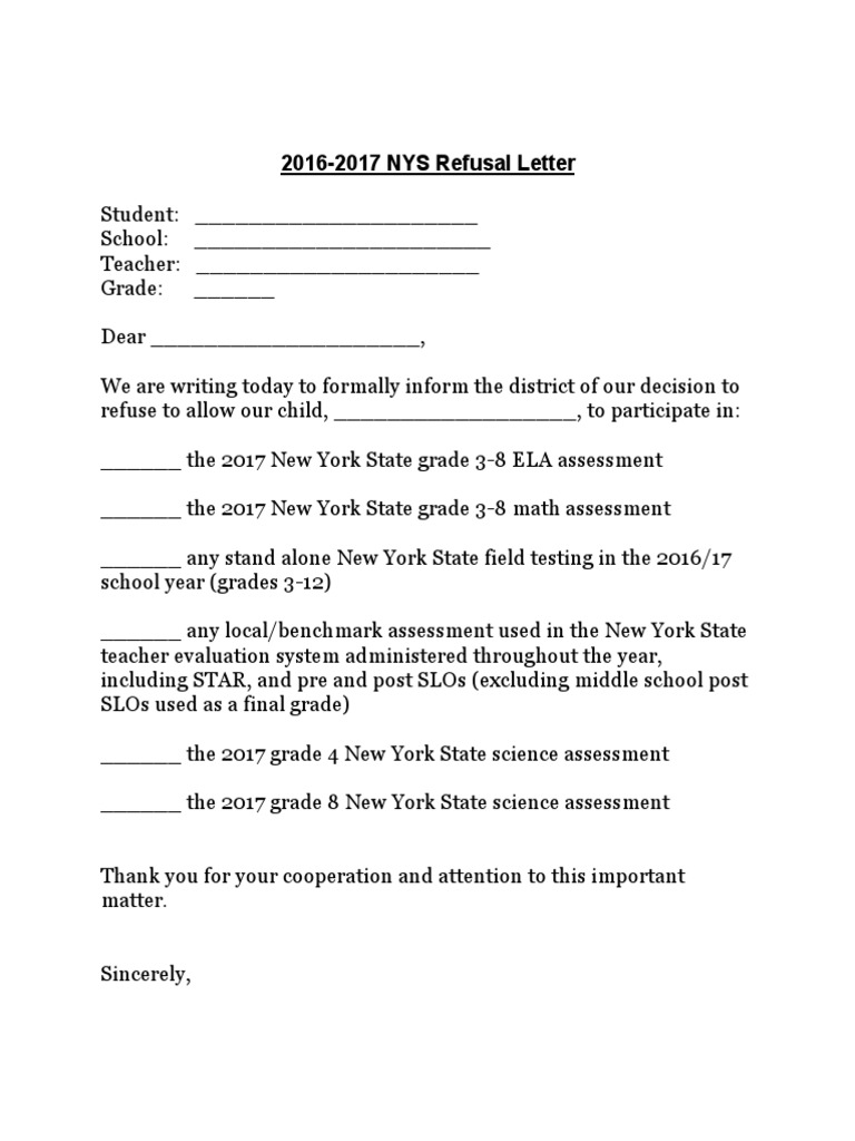 2016-17 Opt Out Letter | PDF