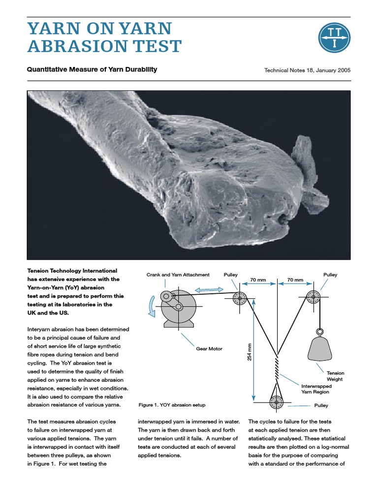 Quantitative Measure of Yarn Durability: Yarn-on-Yarn Abrasion Test ...