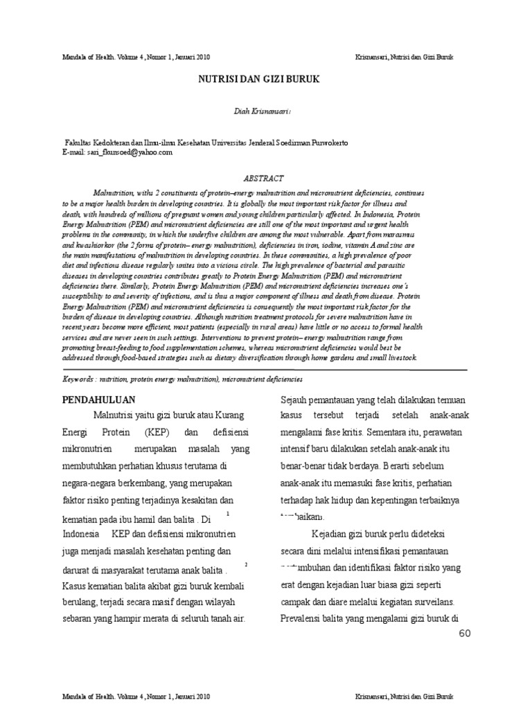 Nutrisi Dan Gizi Buruk | PDF