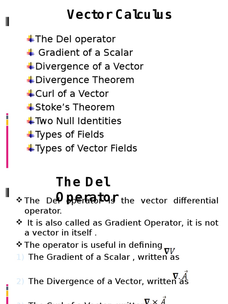 Vector Calculus | PDF | Divergence | Gradient