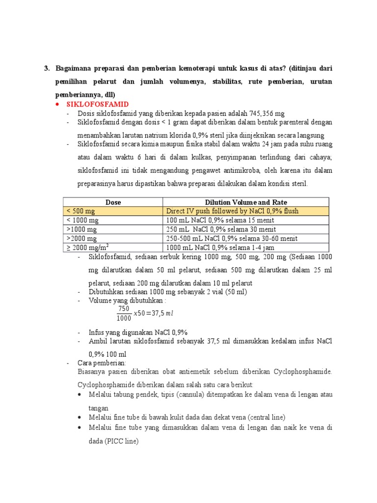 Prosedur Pemberian Kemoterapi CAP | PDF