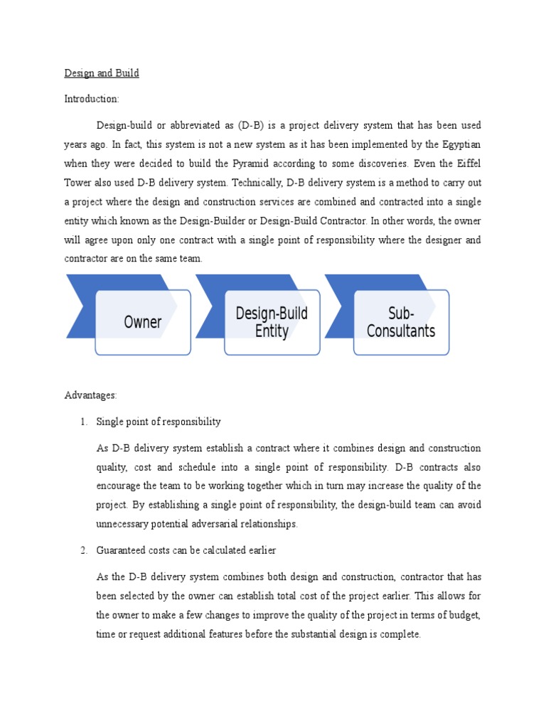 Owner Design-Build Entity Sub-Consultants | PDF | Engineering | Business