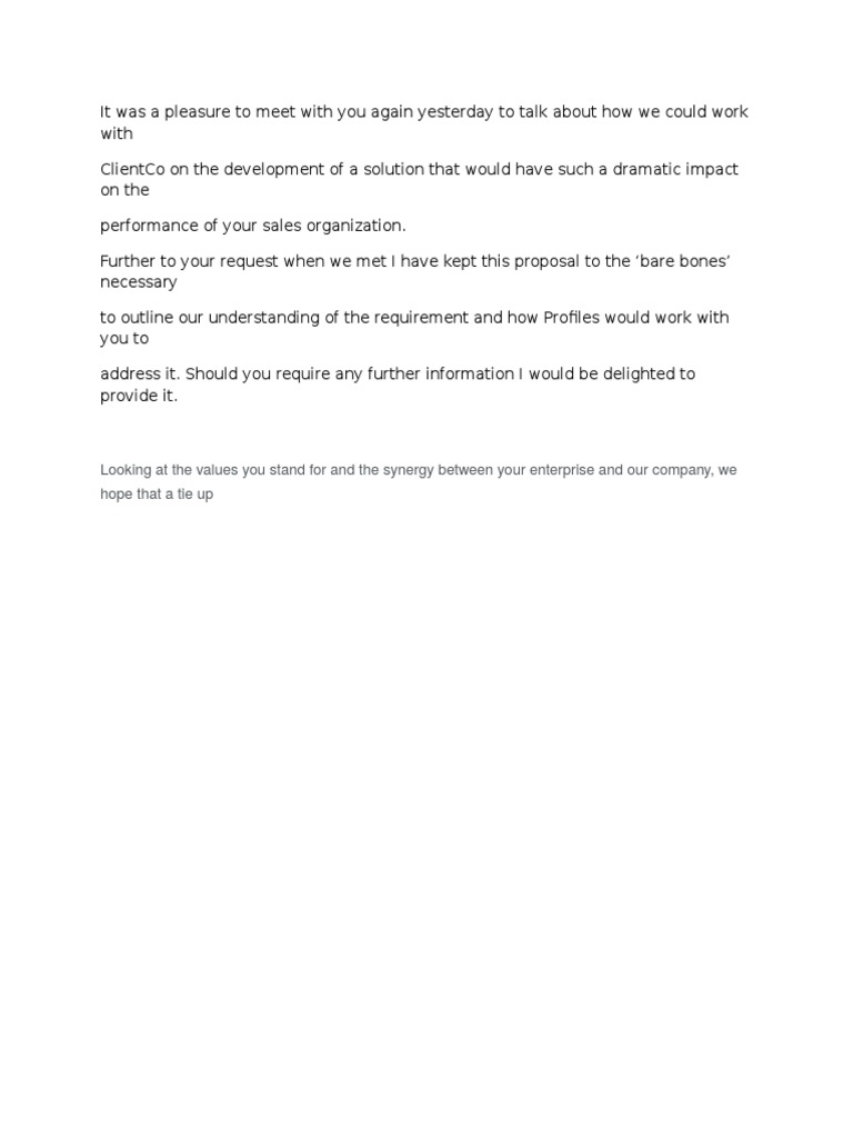 Business Proposal Letter of Intent | PDF