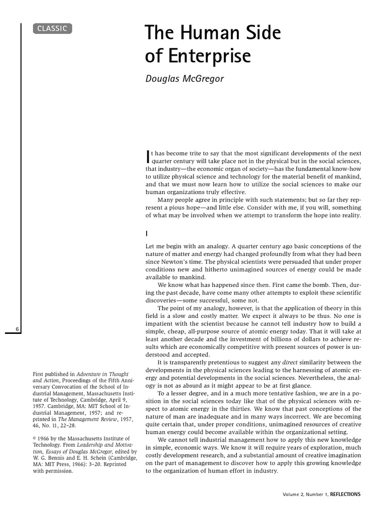 The Human Side of Enterprise PDF | PDF