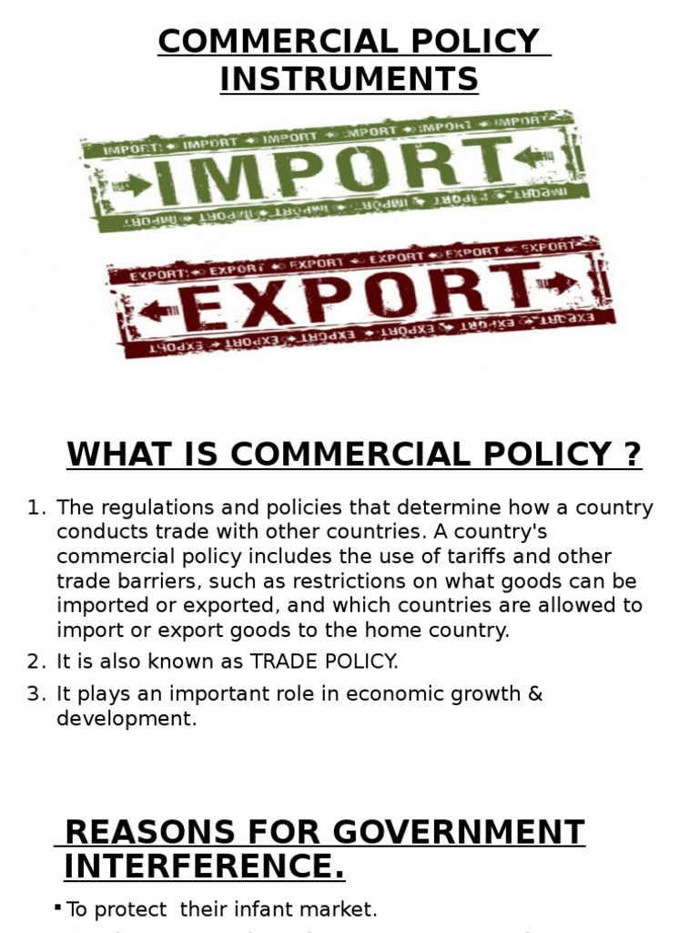 Commercial Policy | PDF | United States Embargo Against Cuba | Non ...