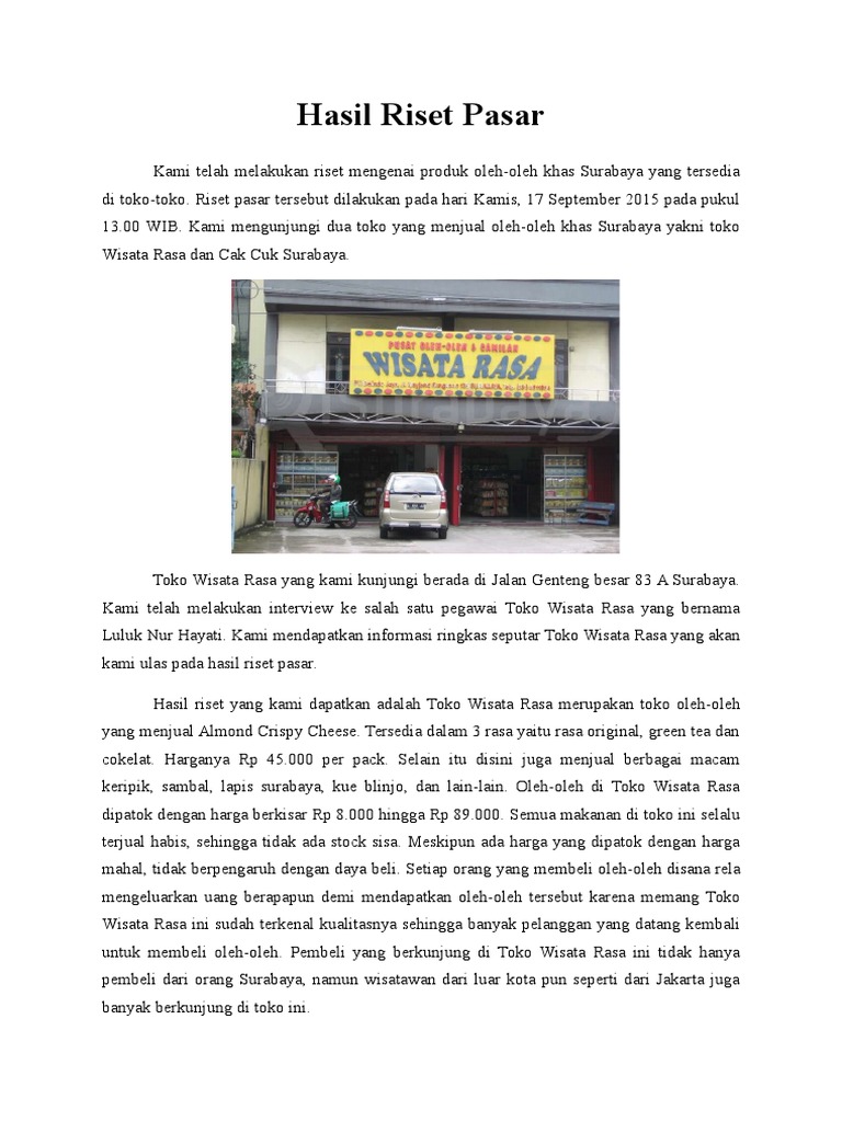 Hasil Riset Pasar | PDF