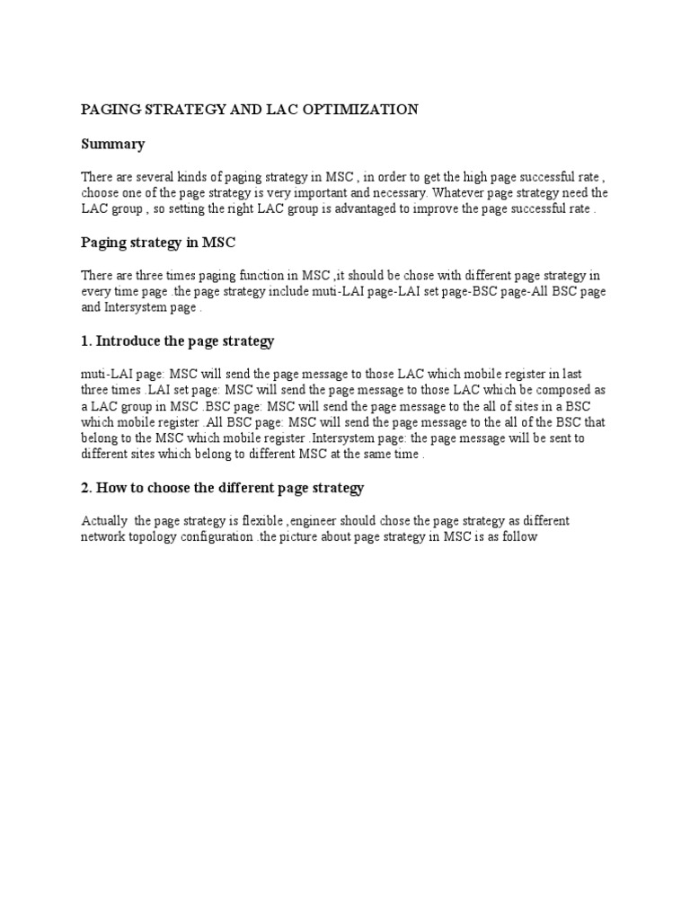 Paging Strategy and Lac Optimization | PDF | Telecommunications | Data ...