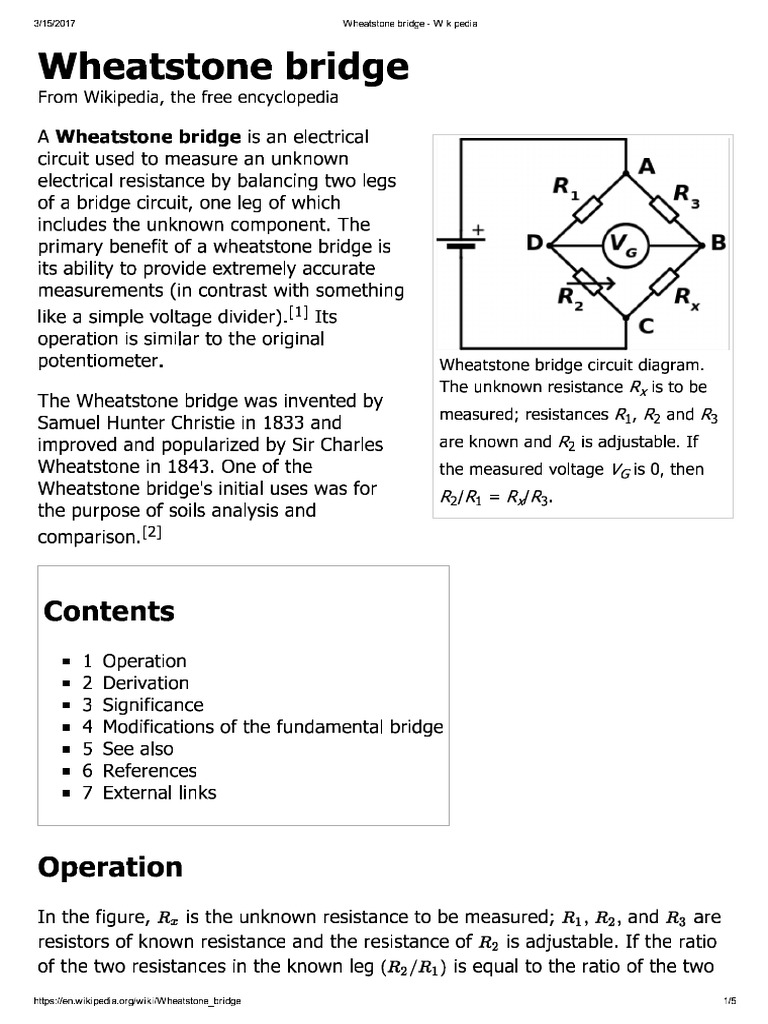 Wheatstone Bridge | PDF