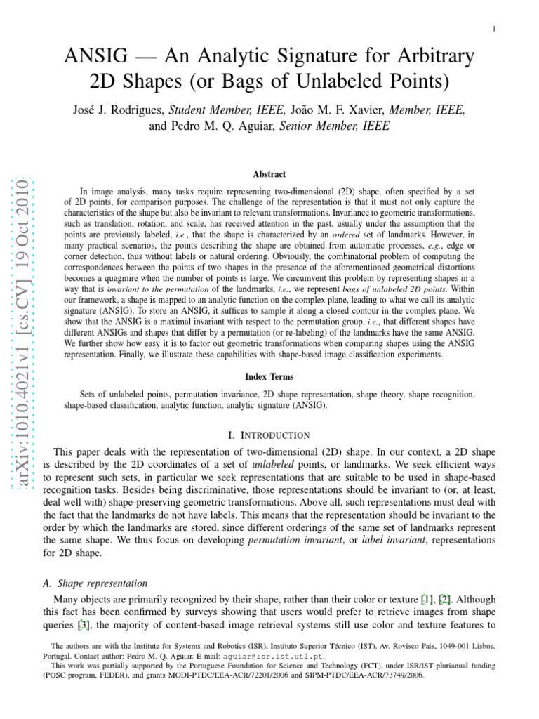 ANSIG: Analytical Signature | PDF | 2 D Computer Graphics | Shape