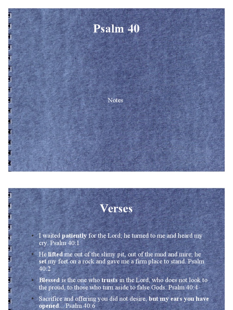 Psalm 40: Patience and Trust Notes | PDF