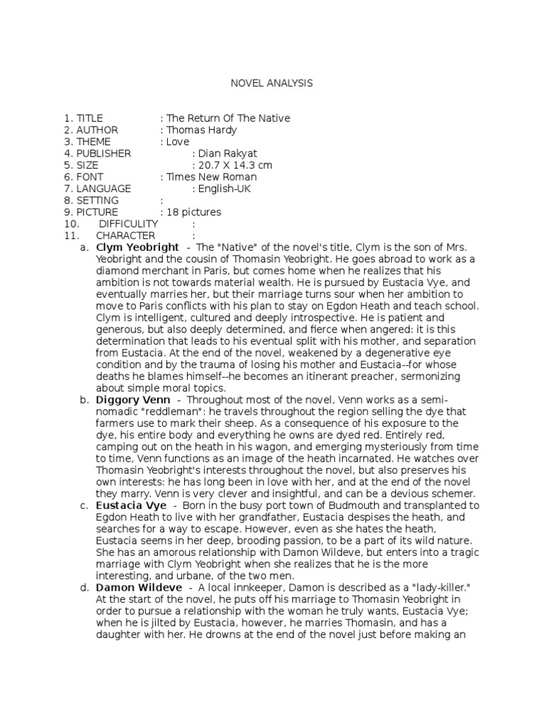 Novel Analysis | PDF