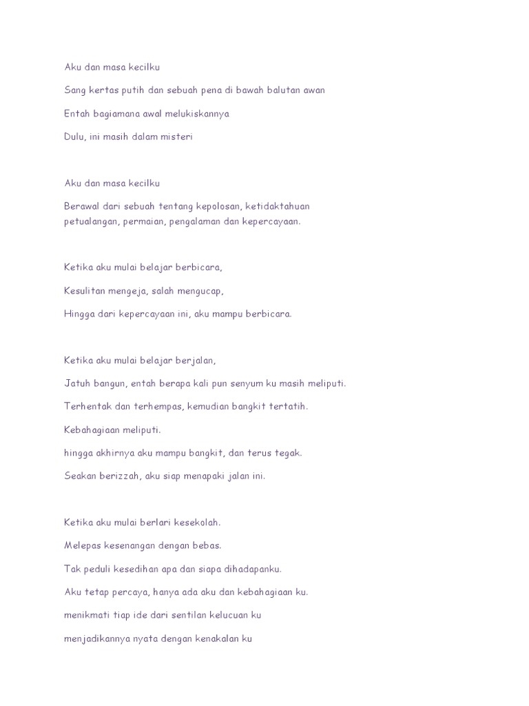 Puisi - Aku Dan Diriku Yang Dulu | PDF