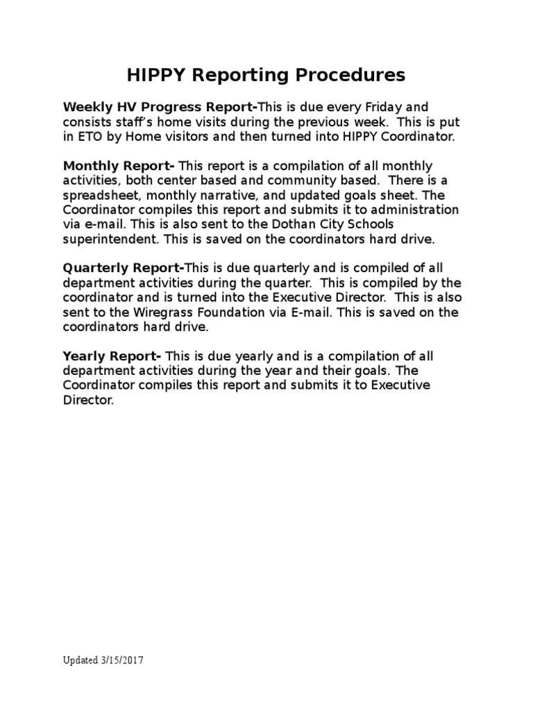 20.reporting Procedures | PDF