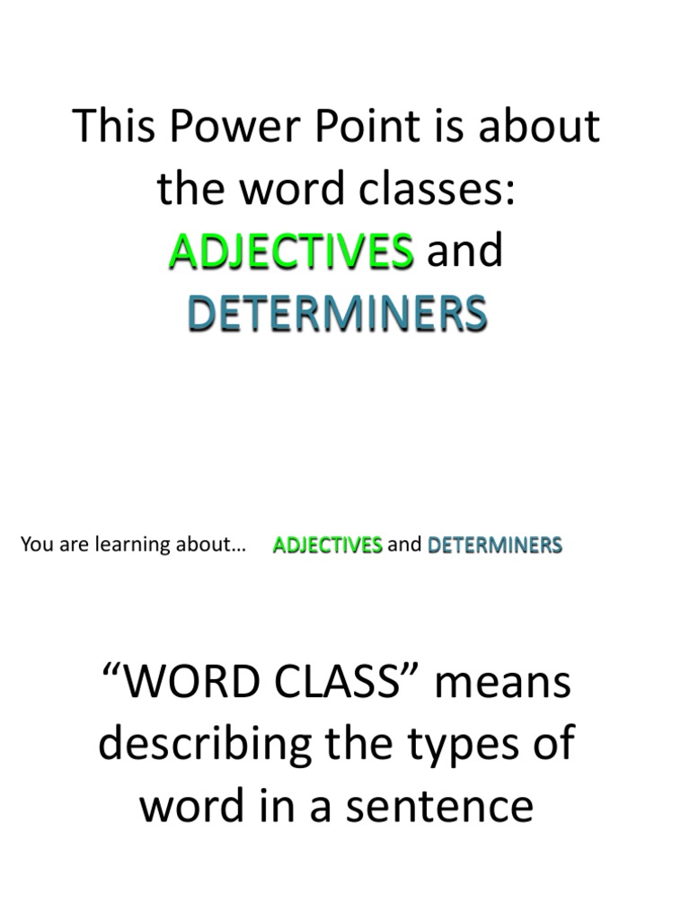 Adjectives & Determiners PDF | PDF | Adjective | Noun