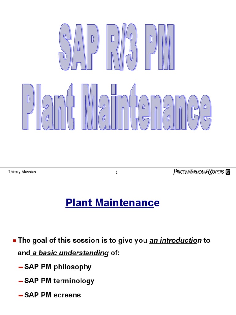 SAP R3 Plant Maintenance | PDF | Logistics | Bearing (Mechanical)