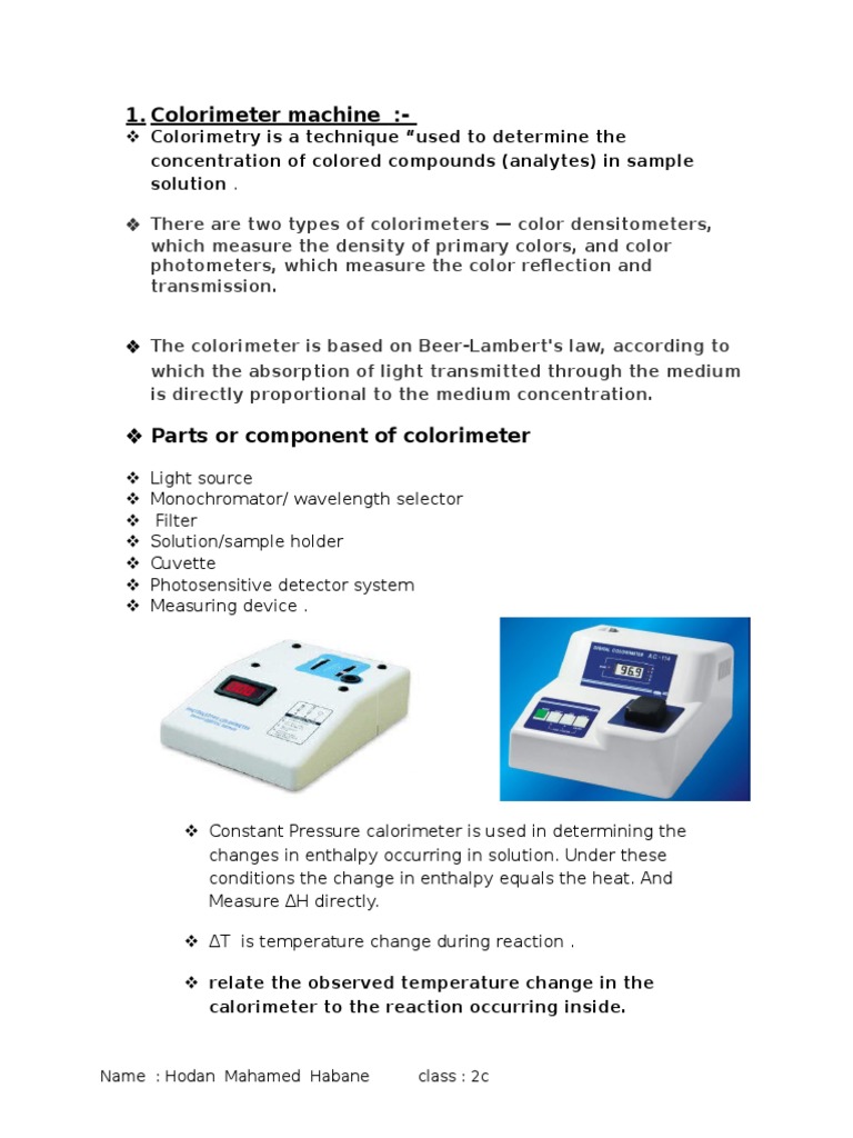 Colorimeter 1 | PDF | Absorbance | Scientific Observation