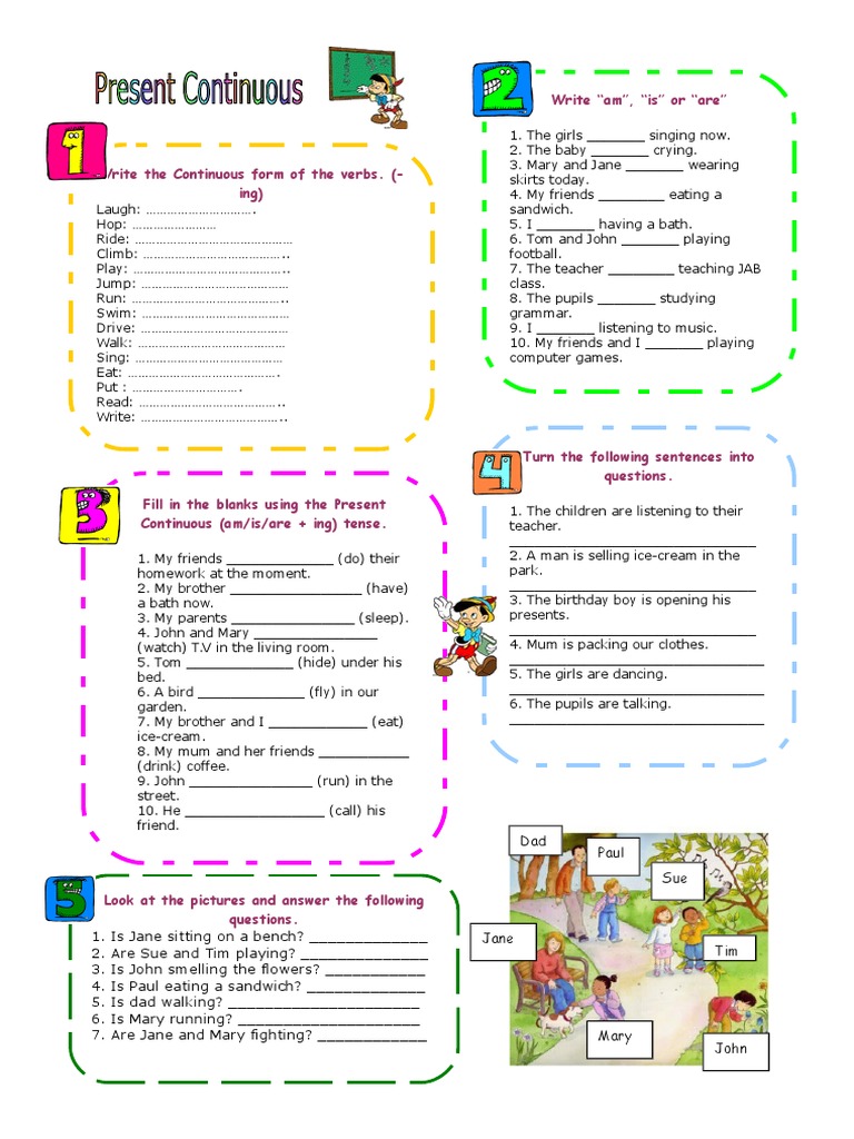 3323 Practicing Present Continuous | Download Free PDF | Syntax | Grammar