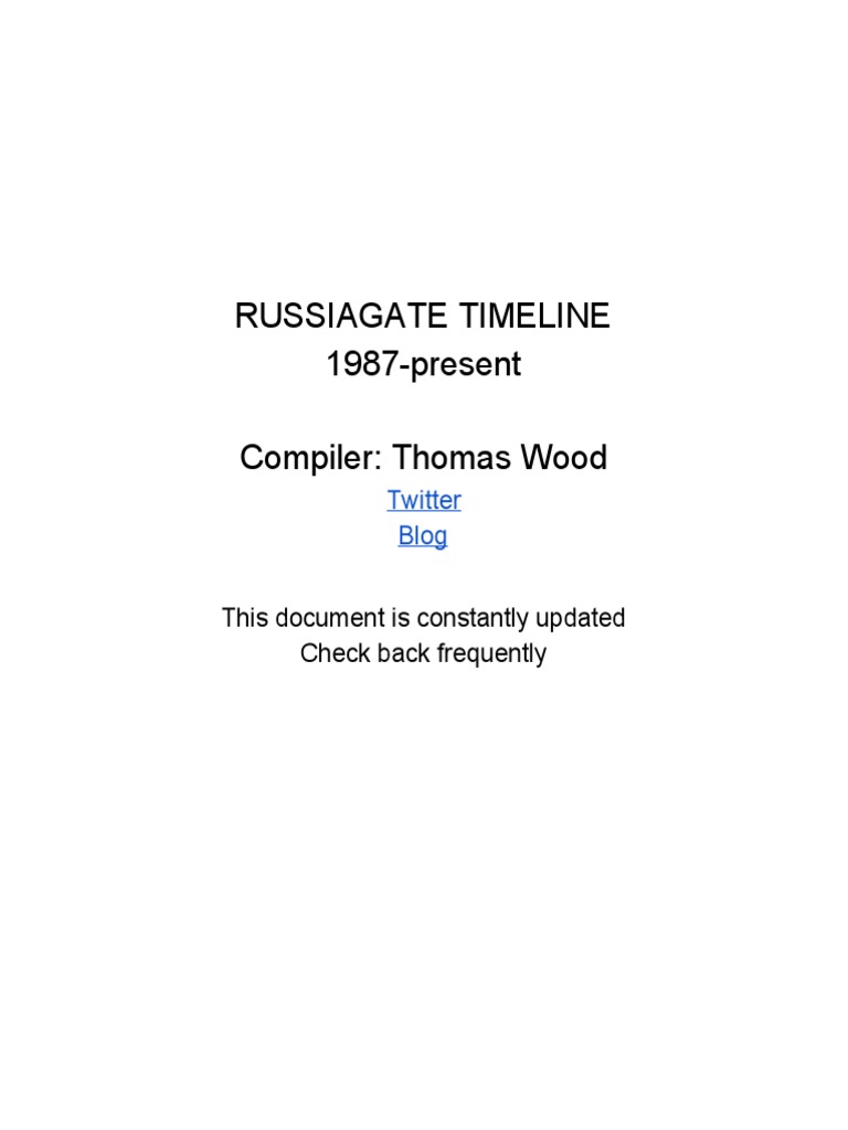 Russia Gate Timeline | PDF | Donald Trump | American Government