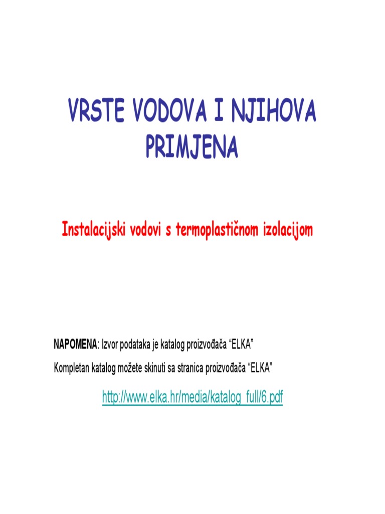 Vrste Vodova I Njihova Primjena | PDF