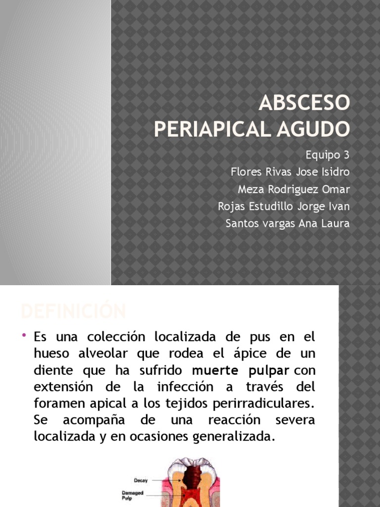 Absceso Periapical Agudo | PDF | Diente humano | Lesión