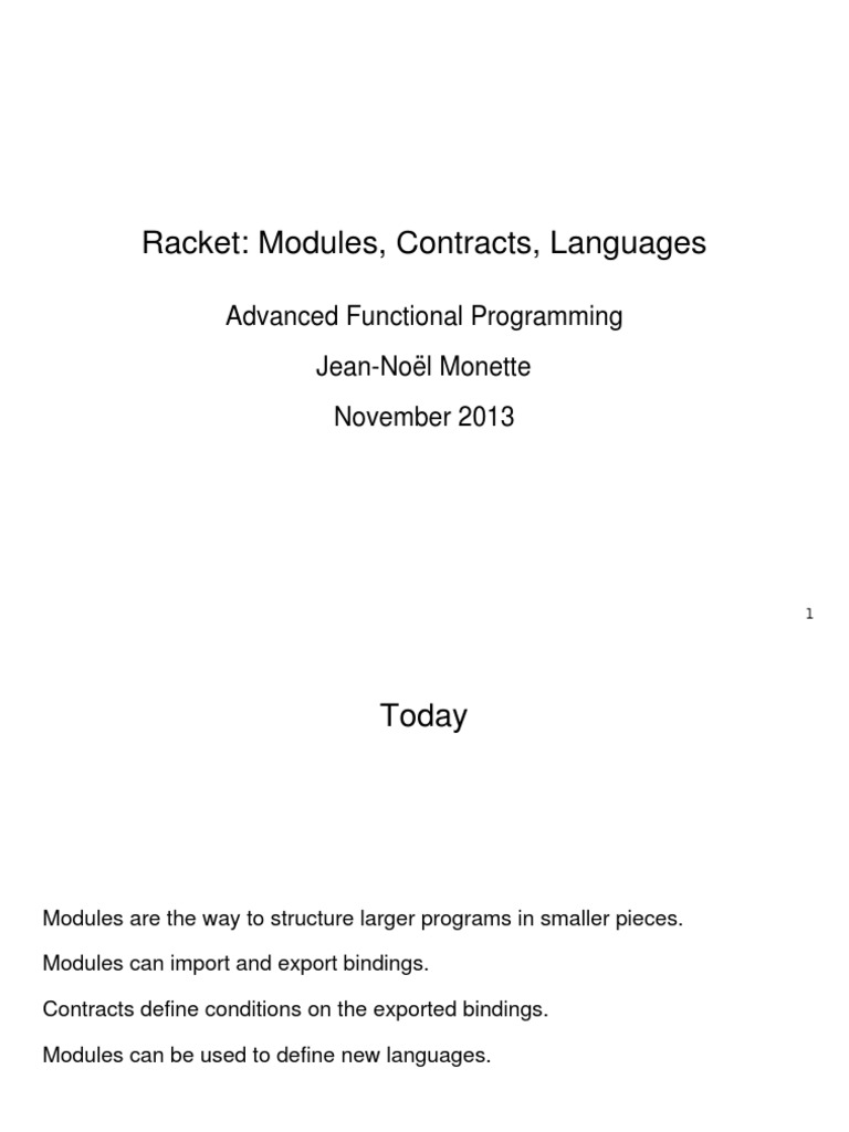 Racket Modules and Contracts Guide | PDF