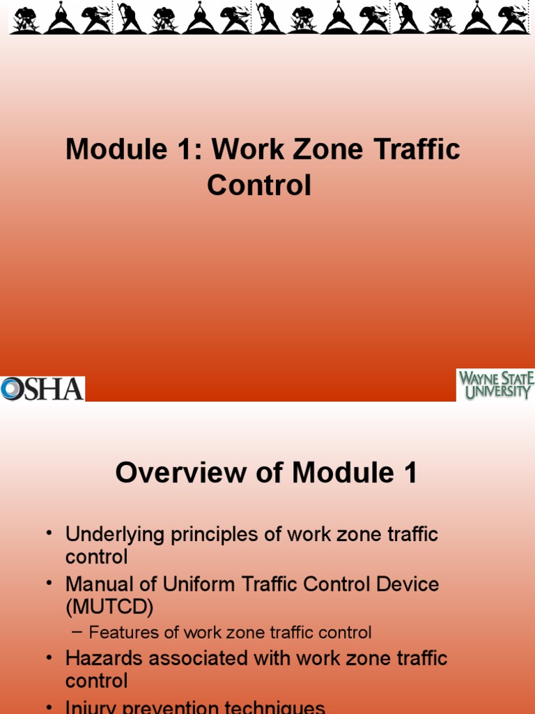 Module 1: Work Zone Traffic Control | PDF | Traffic | Speed Limit